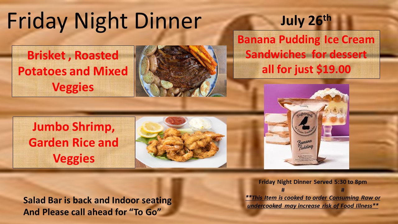 Friday Night Dinner Menu